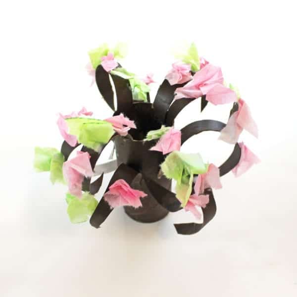 Easy Cherry Blossom Spring Toilet Paper Roll Tree Craft - A Crafty Life