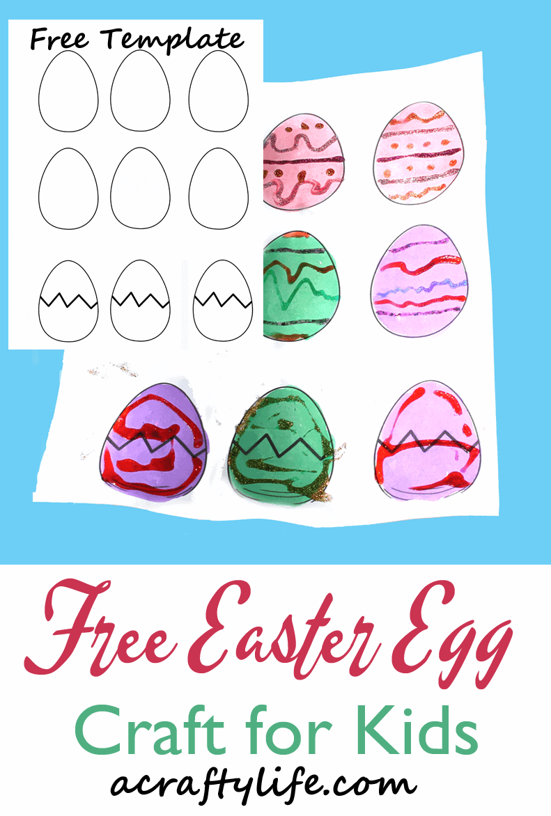 Free Printable Easter Egg Template and Coloring Pages - A Crafty Life