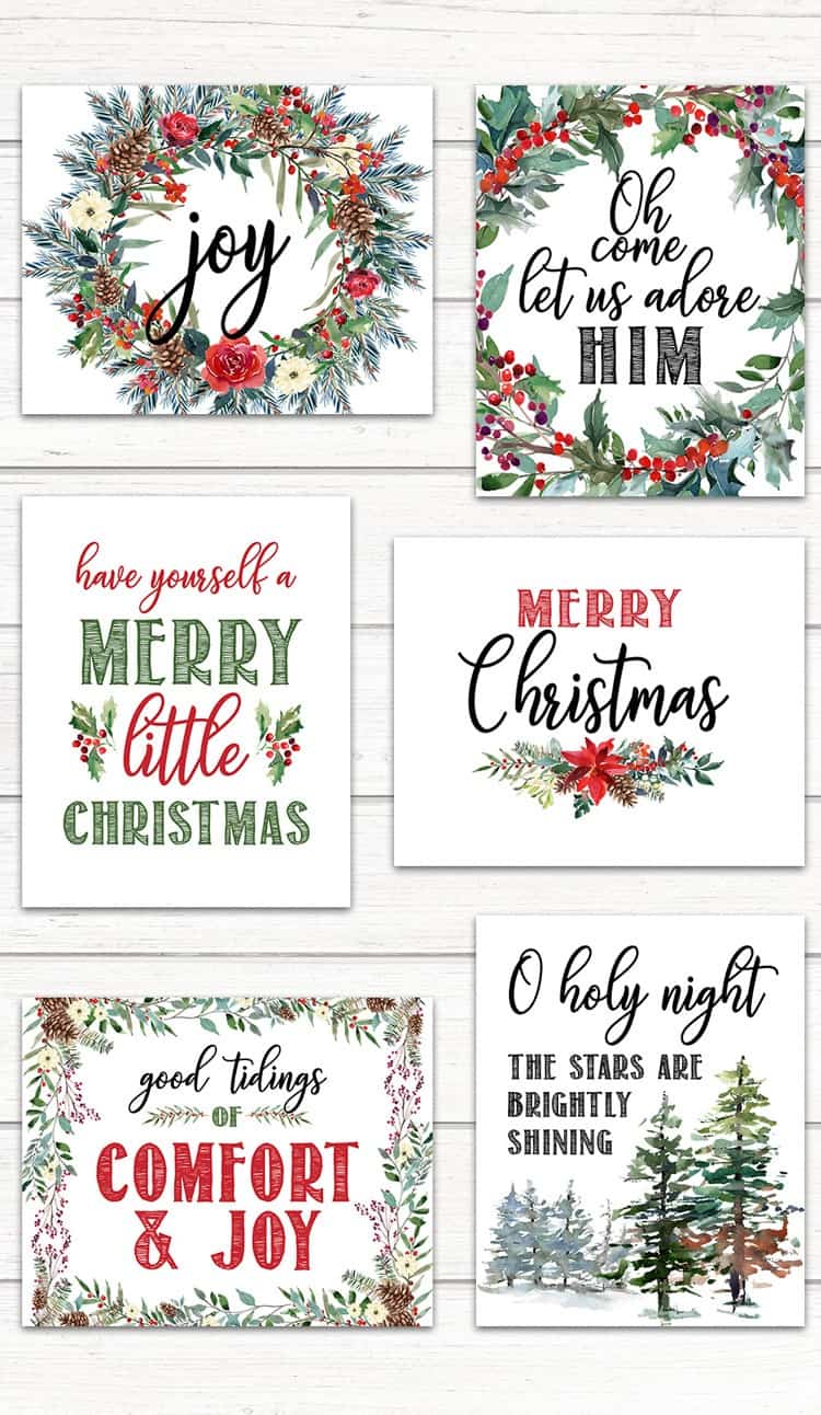 101 Free Merry Christmas Printables - Christmas Décor - A Crafty Life