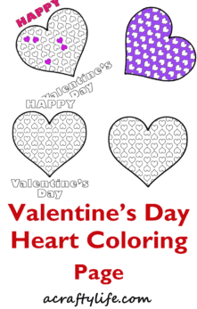 Free Printable Valentine's Day Heart Coloring Page - A Crafty Life