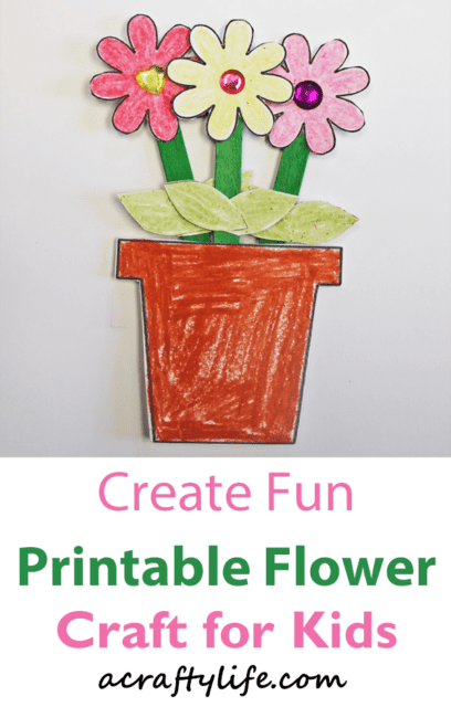 Easy Printable Flower Craft for Kids - A Crafty Life