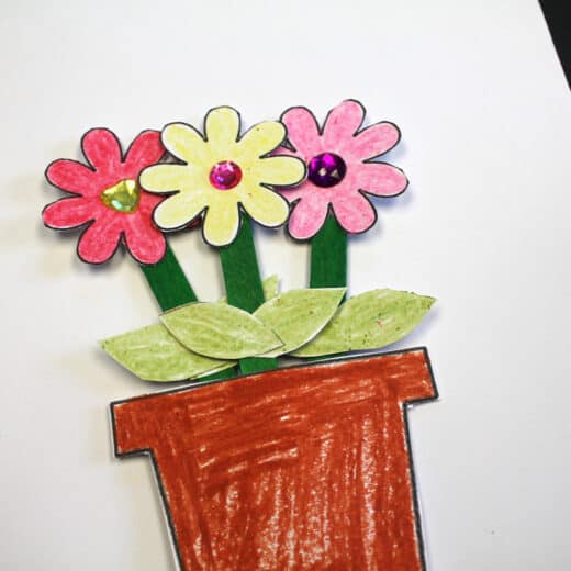 Easy Printable Flower Craft for Kids: Free Template - A Crafty Life