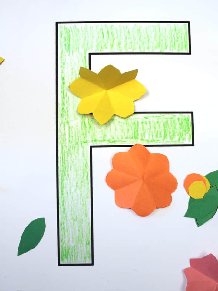 Easy Letter F Flower Craft for Preschoolers to Make - A Crafty Life