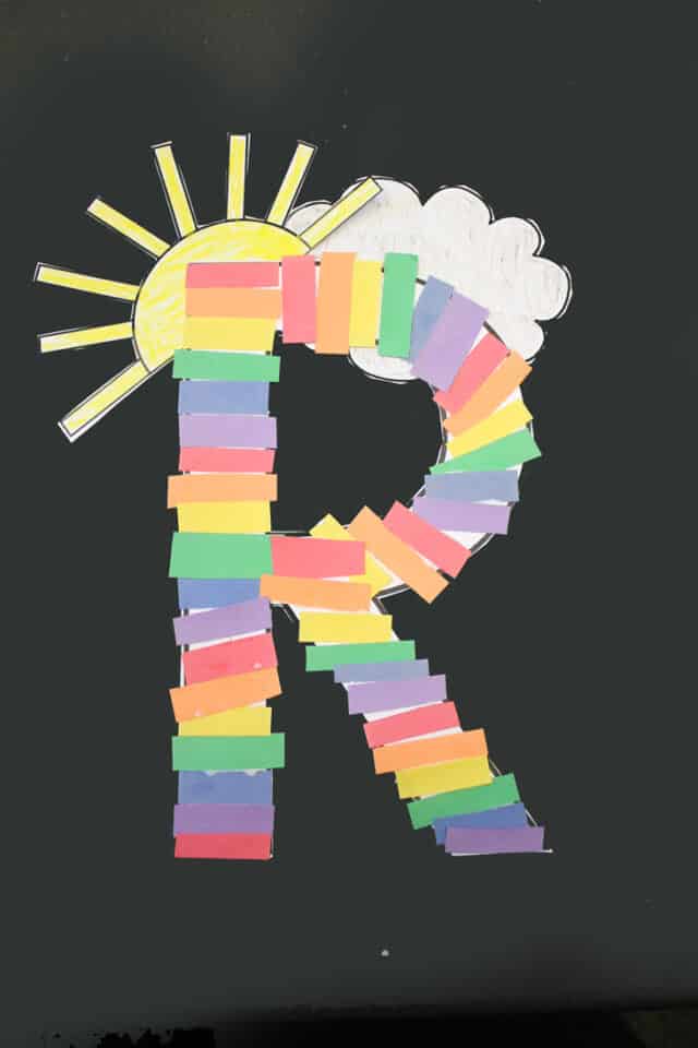 Easy Paper Letter R Rainbow Craft for Preschoolers to Make - A Crafty Life