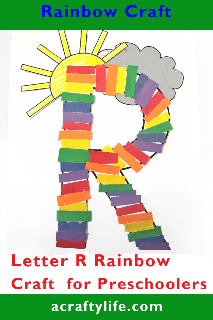 Easy Paper Letter R Rainbow Craft for Preschoolers to Make - A Crafty Life