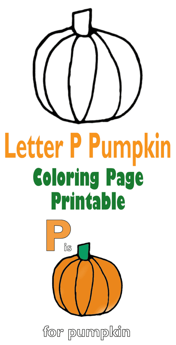 Free Letter P Coloring Page - Pumpkin Printable PDF - A Crafty Life