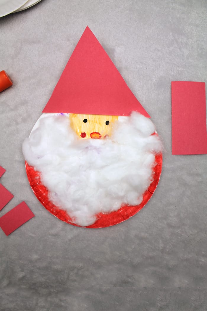 Easy Paper Plate Santa Christmas Ornament Craft to Make - A Crafty Life