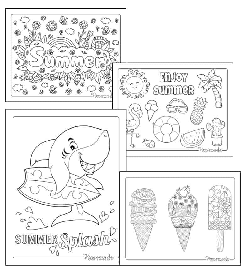 101 Summer Coloring Pages for Free -Printables - A Crafty Life