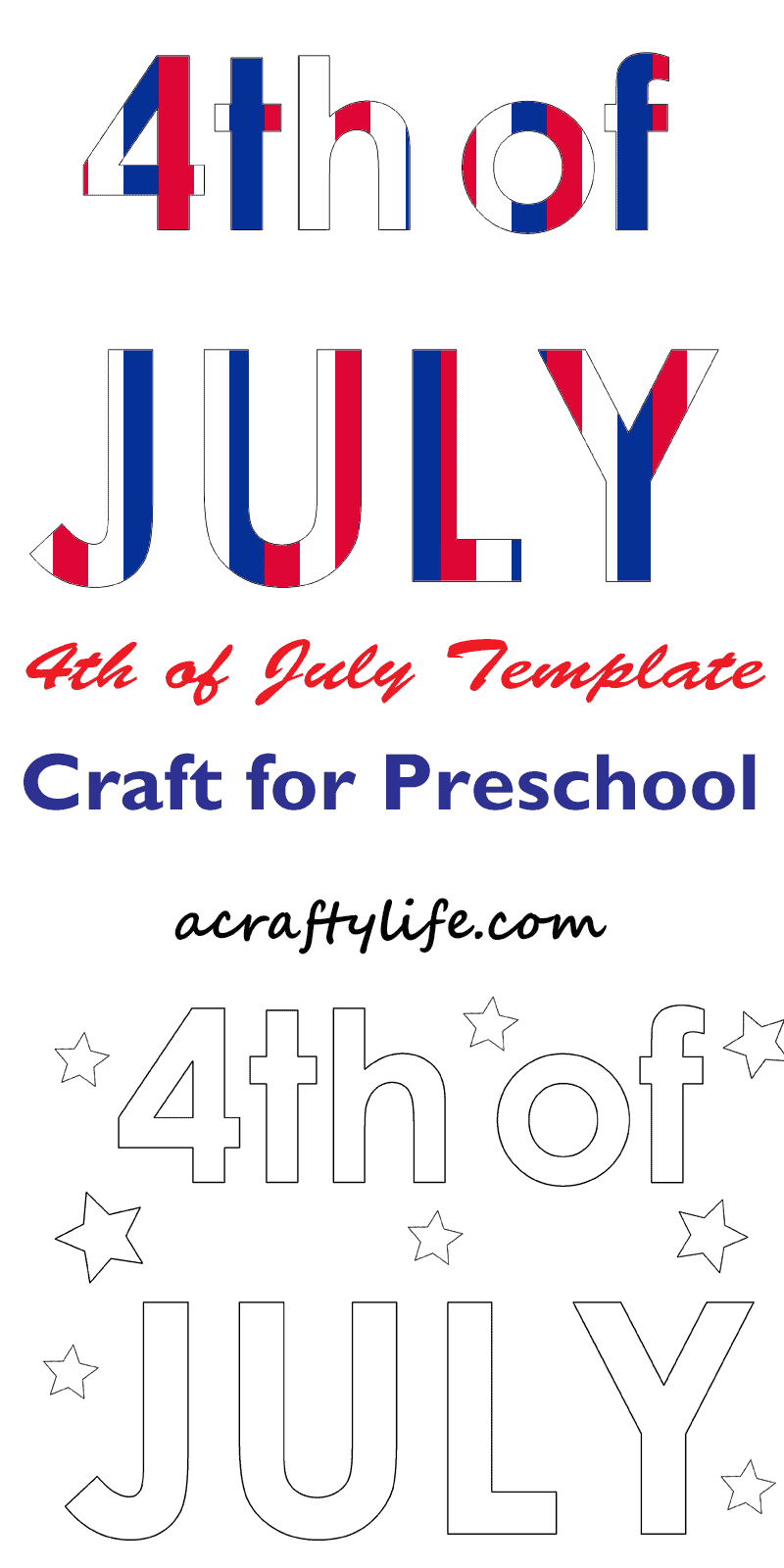 Free Printable 4th of July Craft for Preschool to Make - A Crafty Life