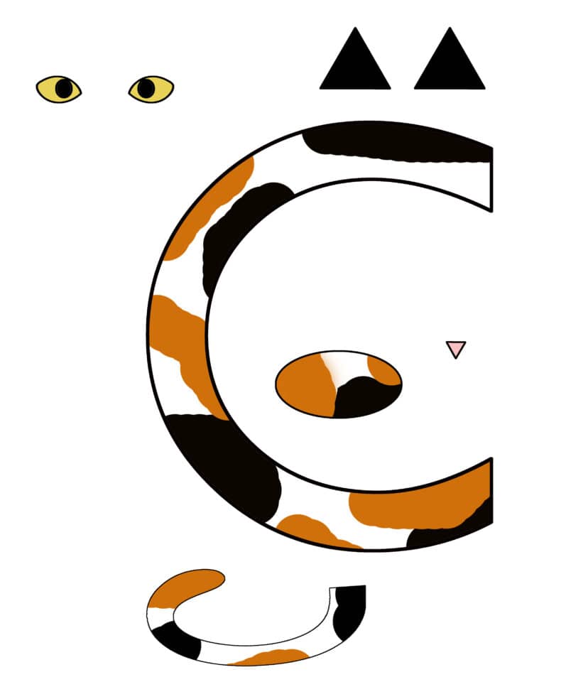 Letter C Craft Printable - Easy Cat Alphabet Activity - A Crafty Life