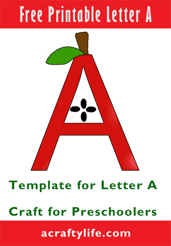 Easy Letter A Craft for Kids Printable Apple to Make - A Crafty Life