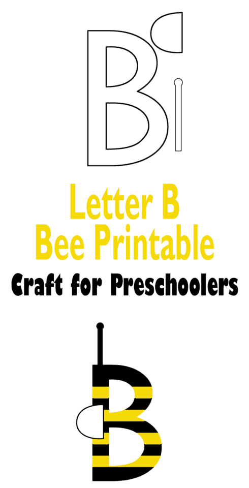 Easy Letter B Bee Craft for Preschool Printable Template - A Crafty Life