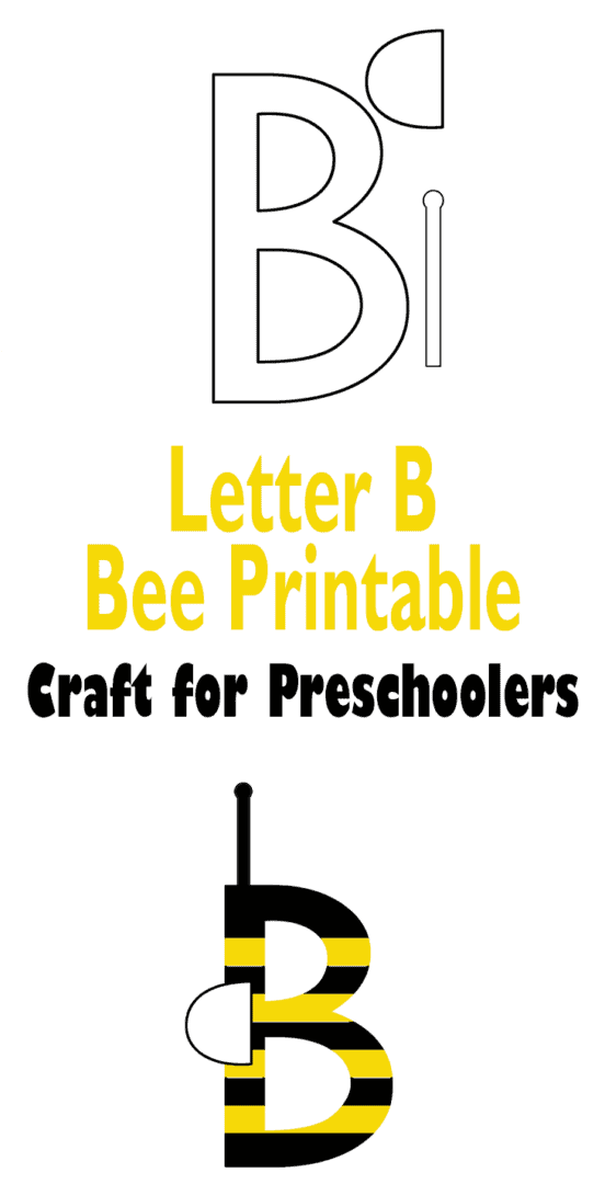 Easy Letter B Bee Craft for Preschool Printable Template - A Crafty Life