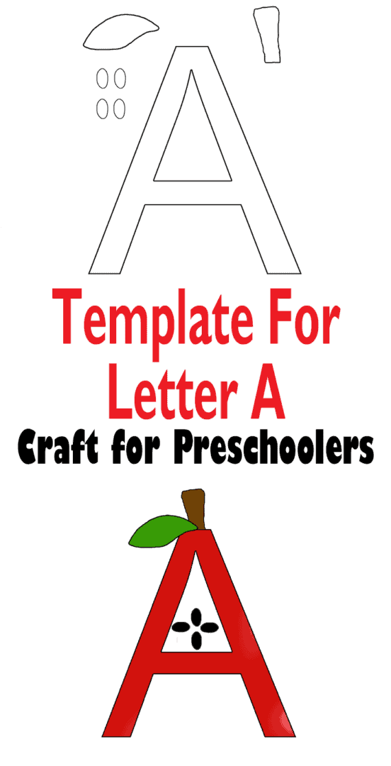 Easy Letter A Craft for Kids Printable Apple to Make - A Crafty Life