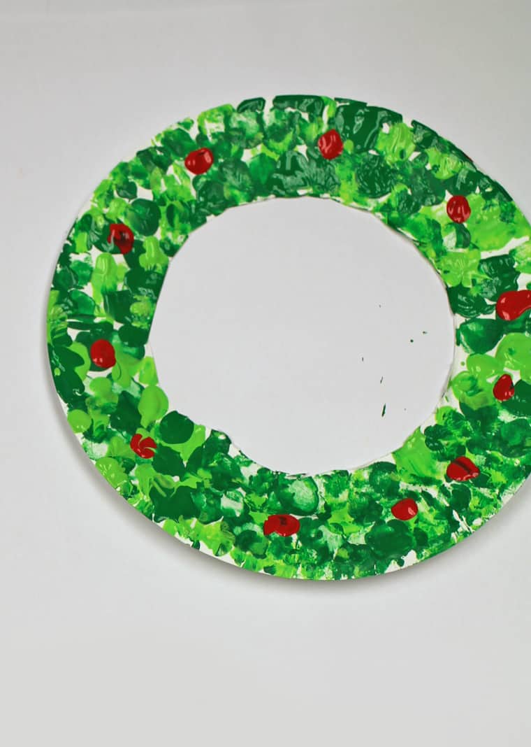 Easy Painted Christmas Wreath Craft for Kids - A Crafty Life