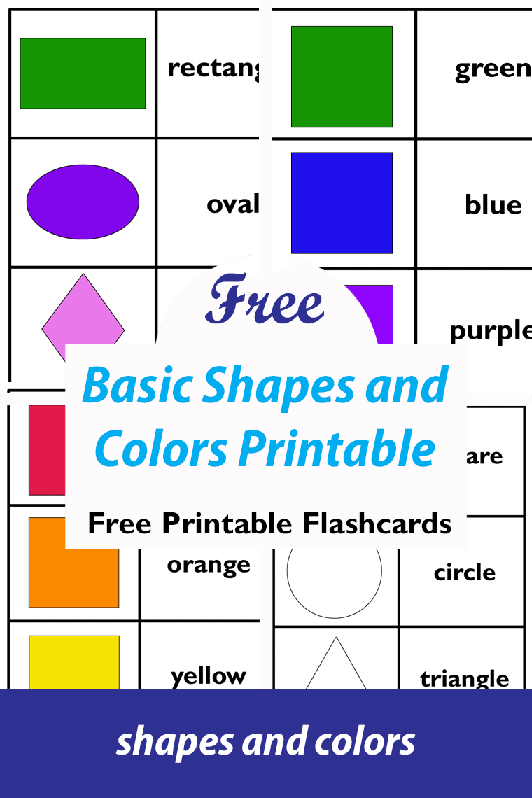 Free Printable Shapes and Colors flash Cards: Basic Shapes - A Crafty Life