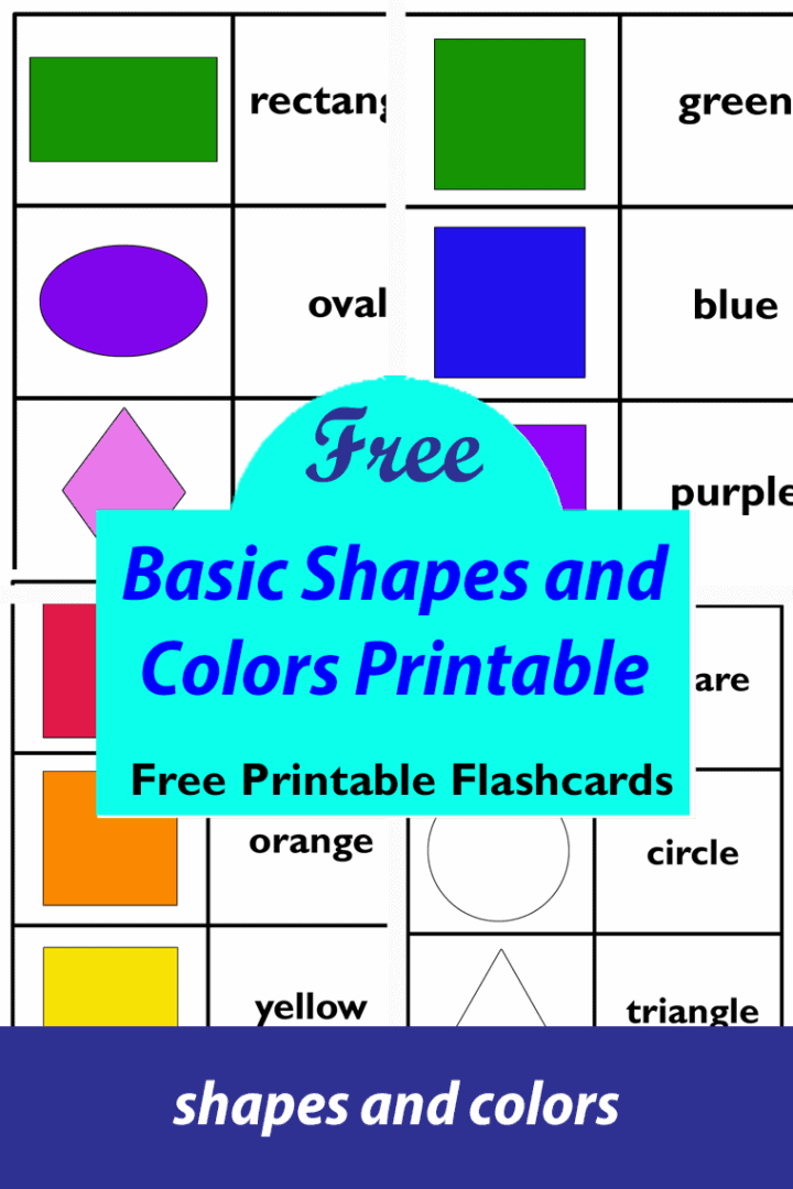 Free Printable Shapes and Colors flash Cards: Basic Shapes - A Crafty Life