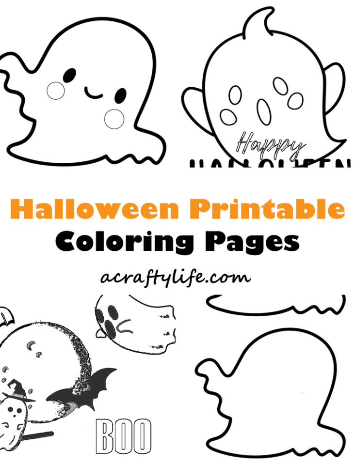 Free Halloween Ghost Printable and Coloring Pages - A Crafty Life