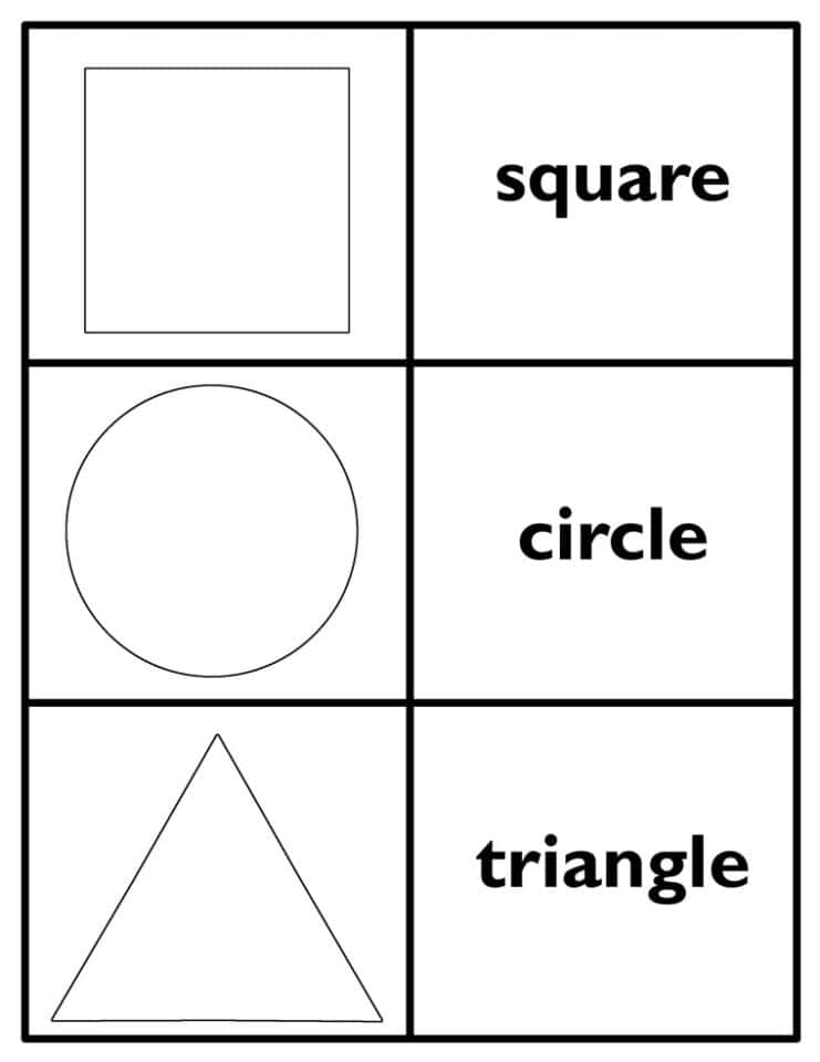 Free Printable Shapes and Colors flash Cards: Basic Shapes - A Crafty Life