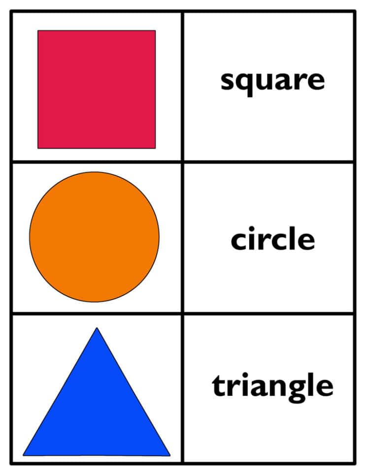 Free Printable Shapes and Colors flash Cards: Basic Shapes - A Crafty Life