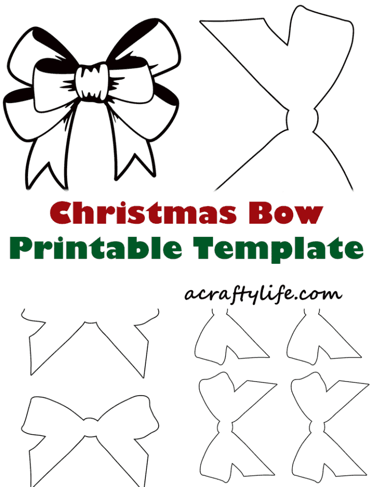 Christmas Bows to Print: Free Printable Bow Template - A Crafty Life