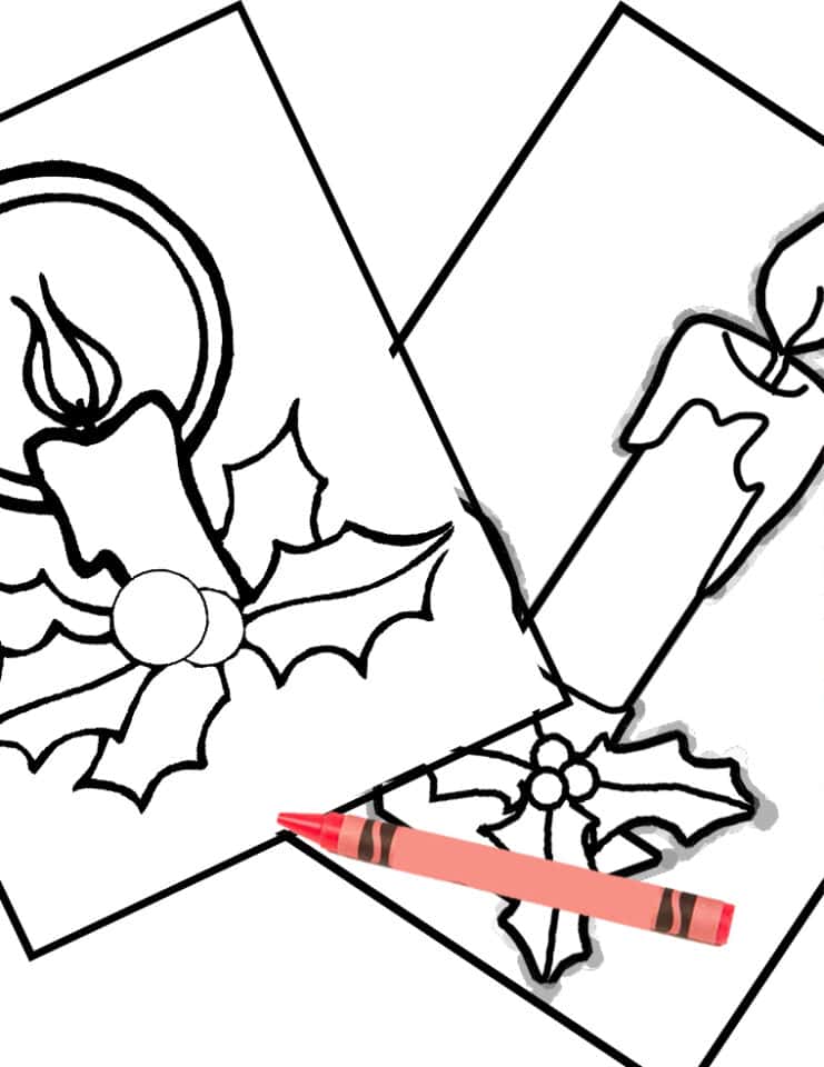 Christmas Candle Coloring Pages: Free Printable - A Crafty Life