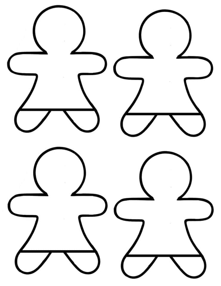 Free Gingerbread Man Outlines Printable: Different Sizes - A Crafty Life