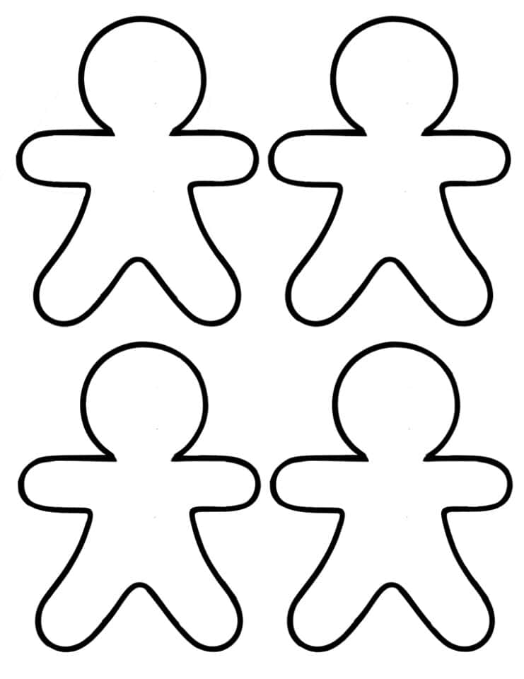 Free Gingerbread Man Outlines Printable: Different Sizes - A Crafty Life