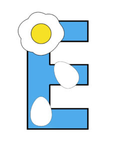 Easy E is for Egg Letter E Preschool Craft Paper Printable - A Crafty Life