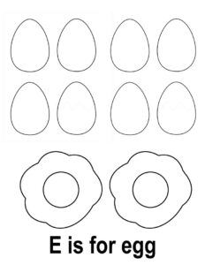 Easy E is for Egg Letter E Preschool Craft Paper Printable - A Crafty Life