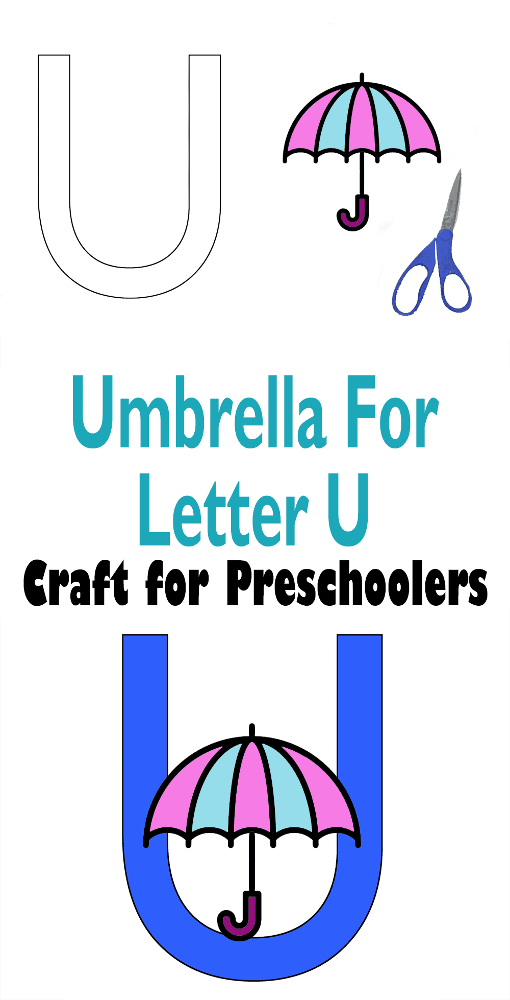Easy Letter U is for Umbrella Craft for Preschool - A Crafty Life