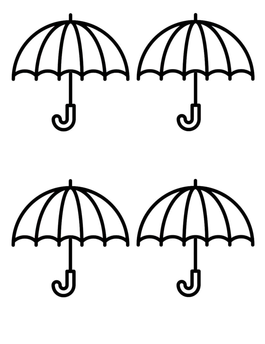 Umbrella Coloring Template: Easy Printable Umbrella Craft to Make - A ...