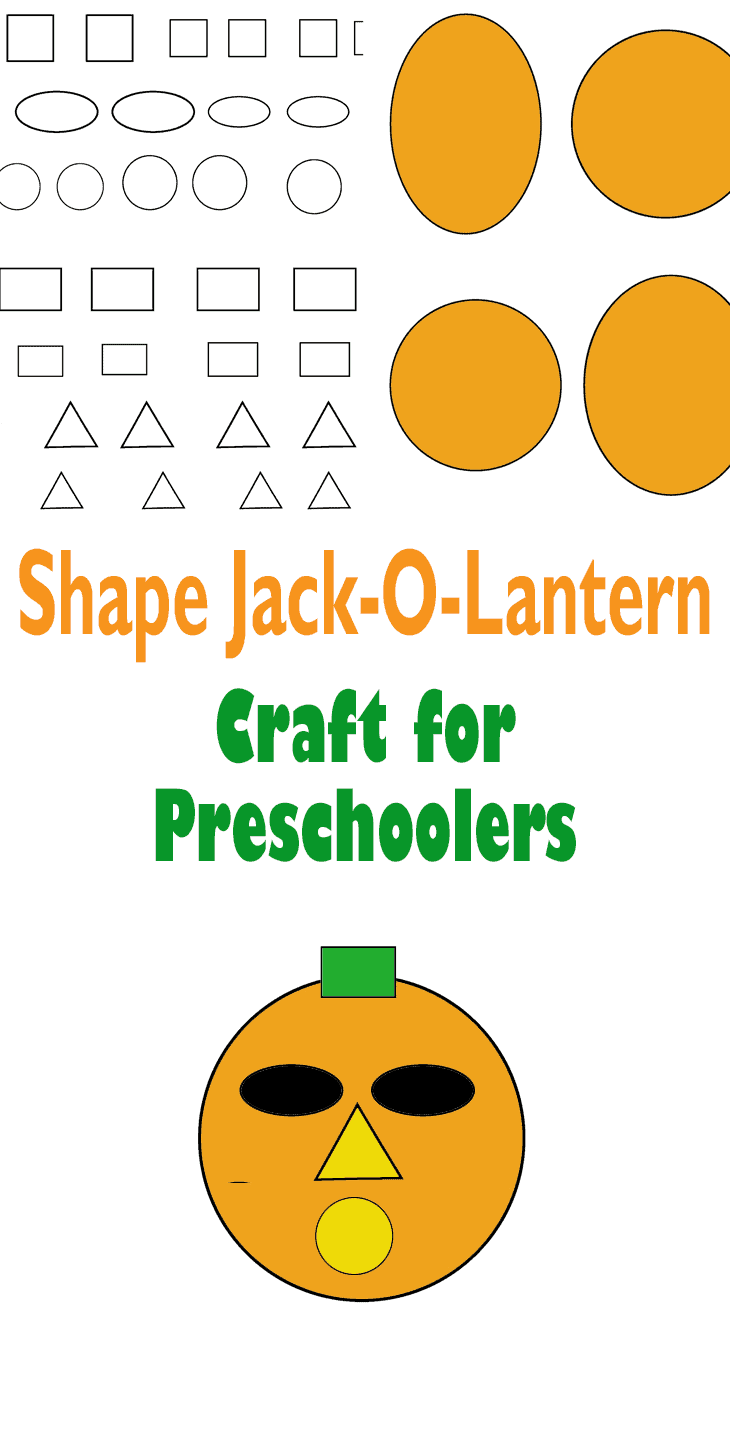 Easy Printable Shape Jack-O-Lantern Craft for Preschoolers to Make - A ...