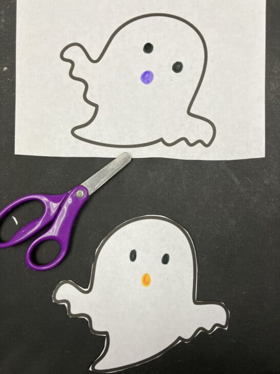 Easy Paper Printable Ghost Craft for Preschool to Make - A Crafty Life