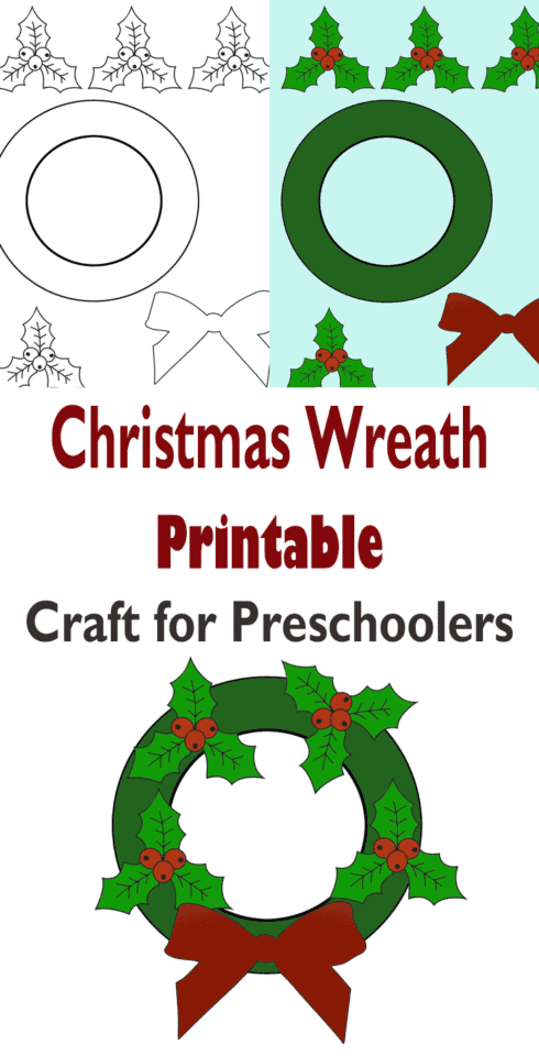 Make an Easy Printable Christmas Wreath Craft for Kids - A Crafty Life
